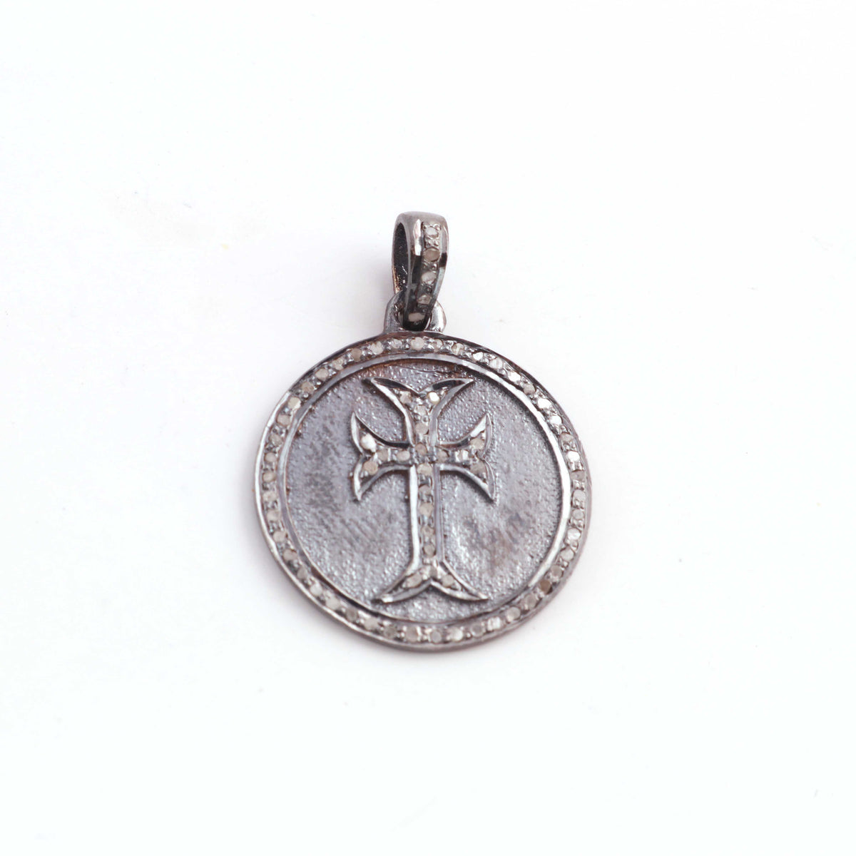 Pave Diamond Designer Bakelite Cross Pendant-Sterling Silver / Vermeil ...